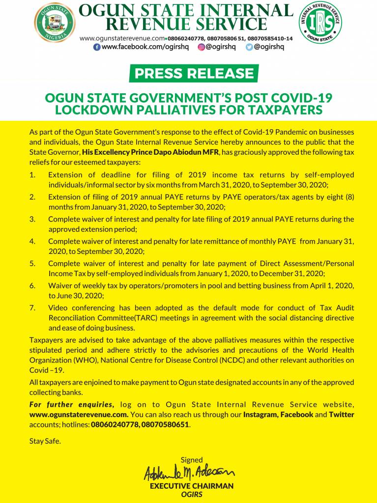:::Ogun State Internal Revenue - Official Website:::
